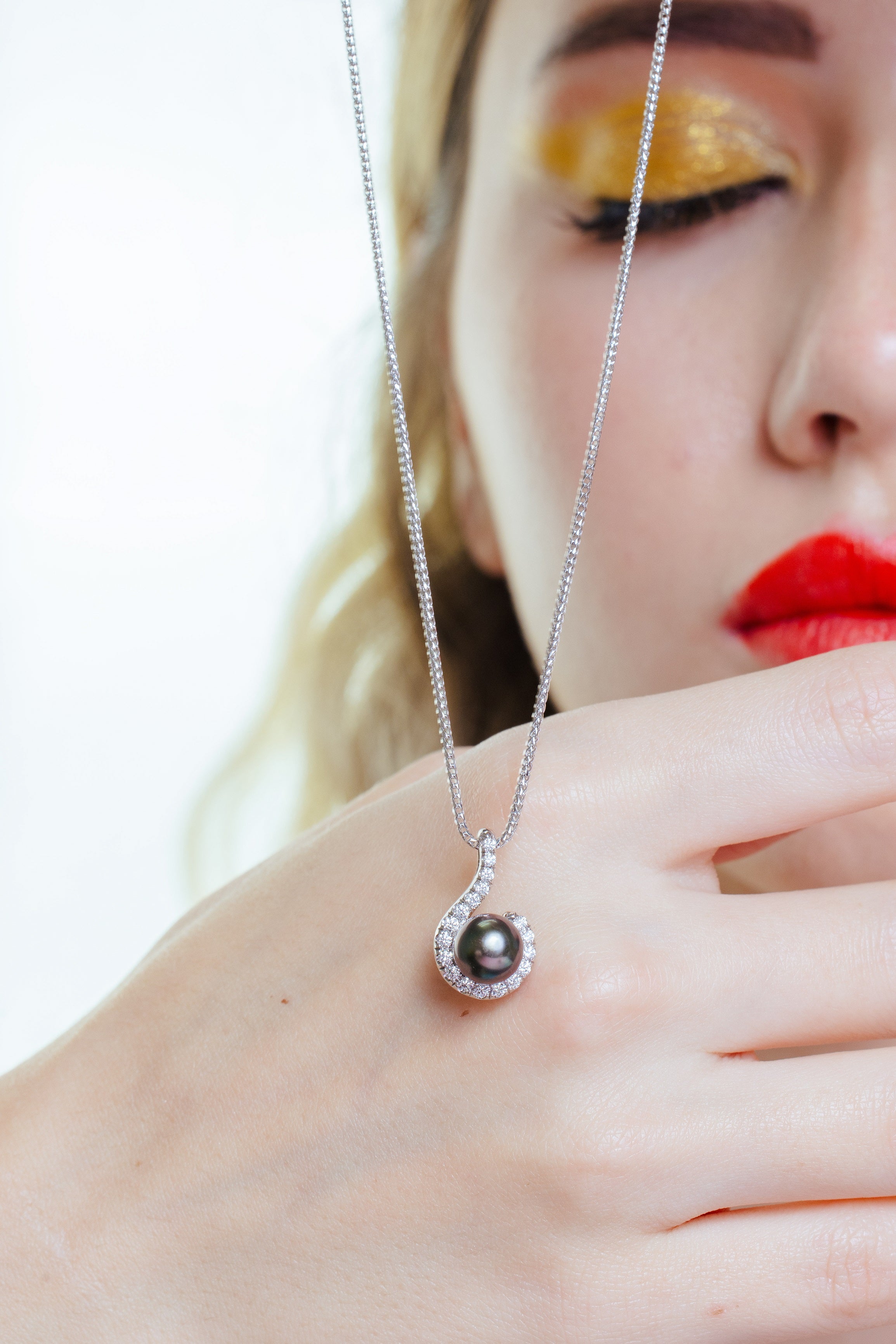 Japanese Akoya Pearl & Diamond Pendant – Dominique's Jewelry