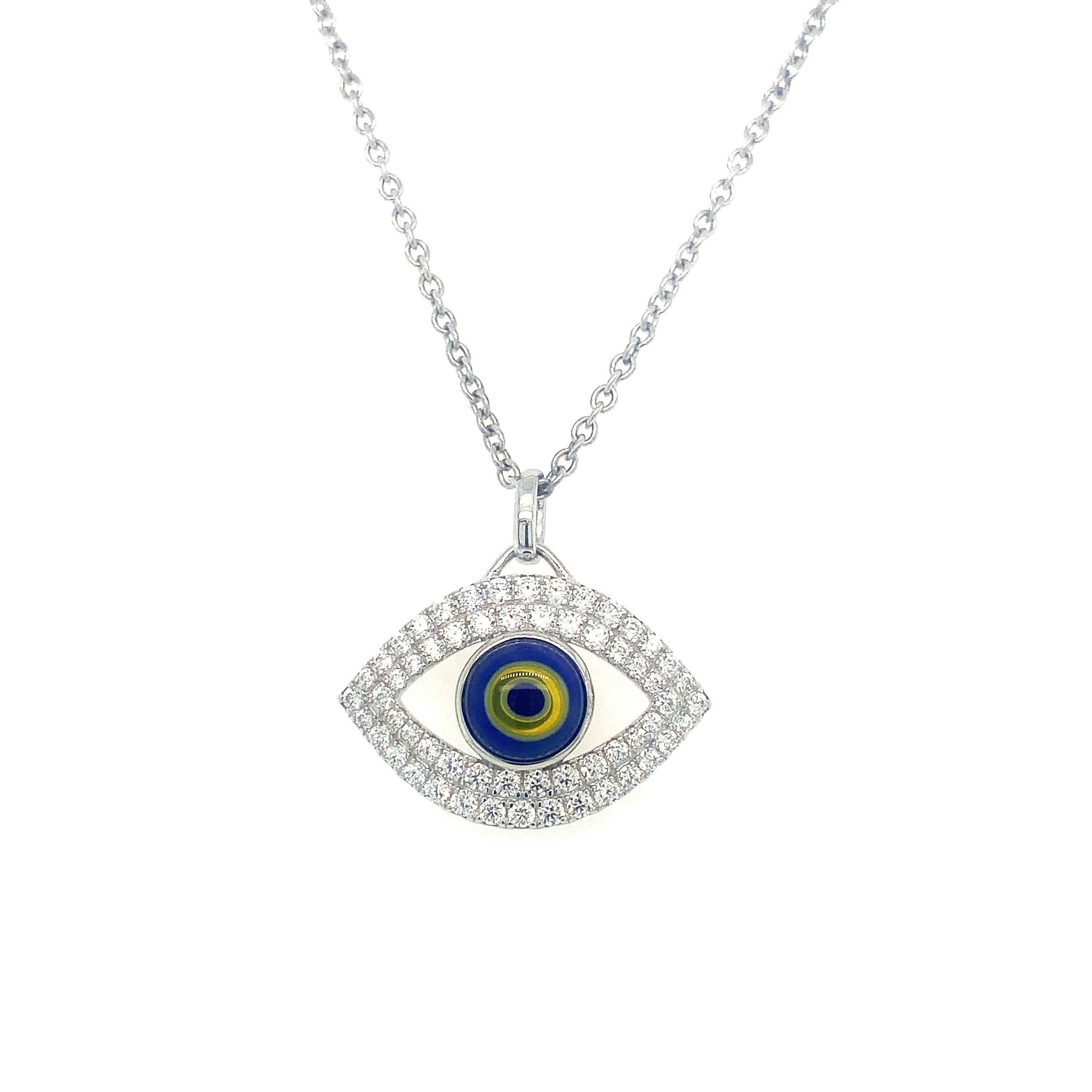 Murano Glass Evil Eye CZ Pendant – Dominique's Jewelry